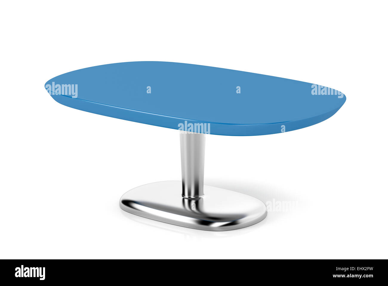 Blue coffee table on white background Stock Photo - Alamy