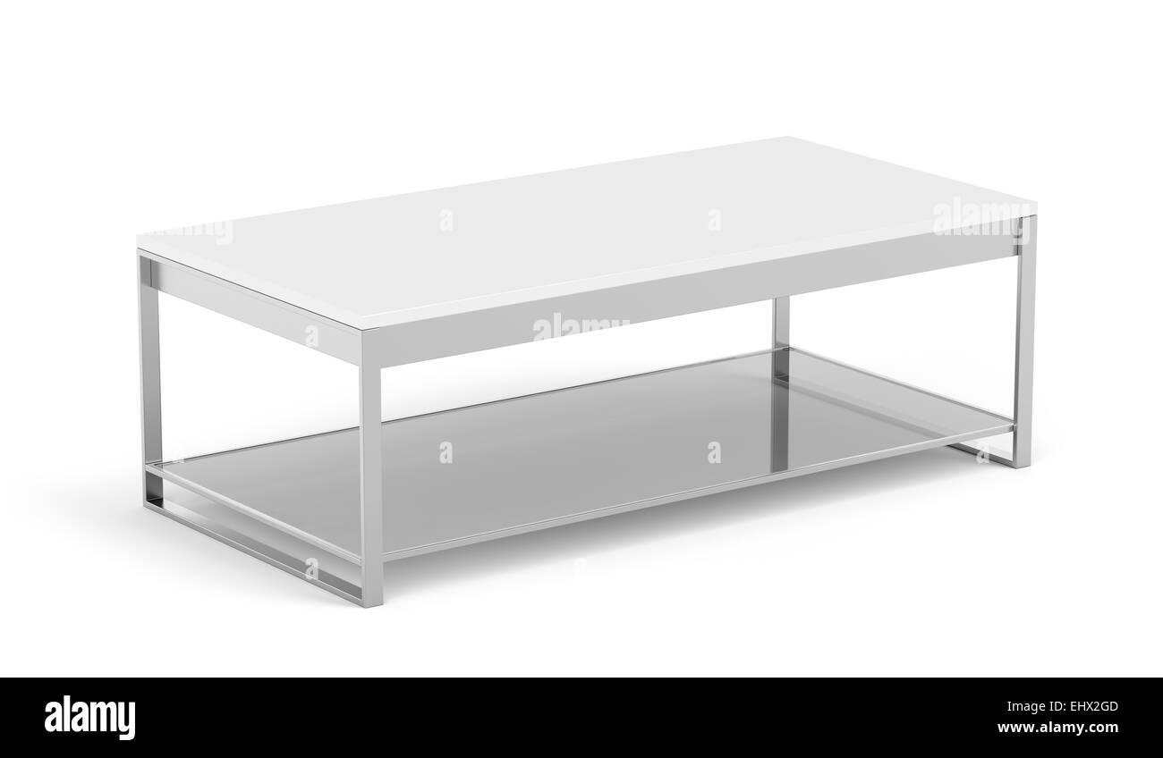 Modern coffee table on white background Stock Photo - Alamy