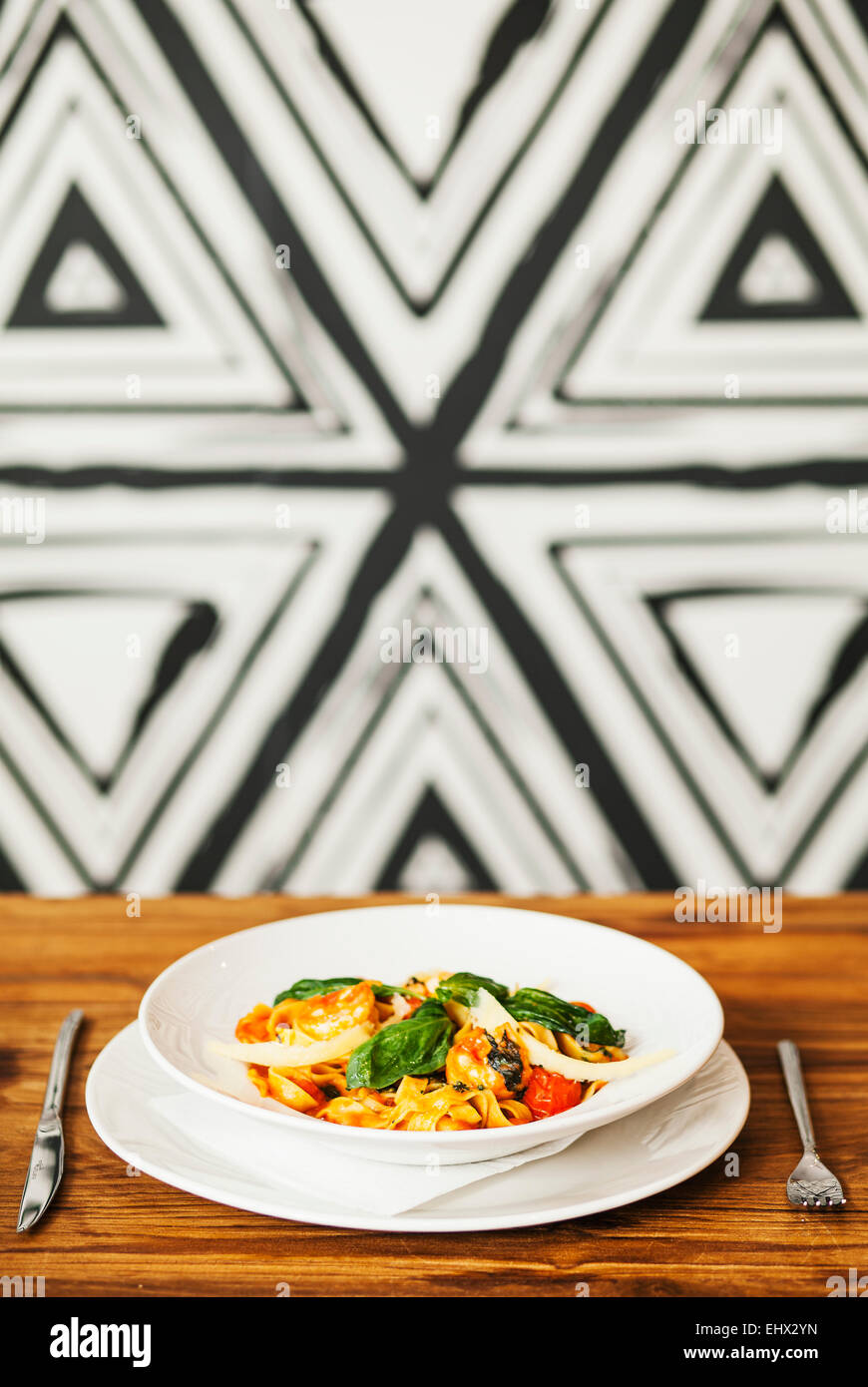 Pasta on plate Stock Photo - Alamy