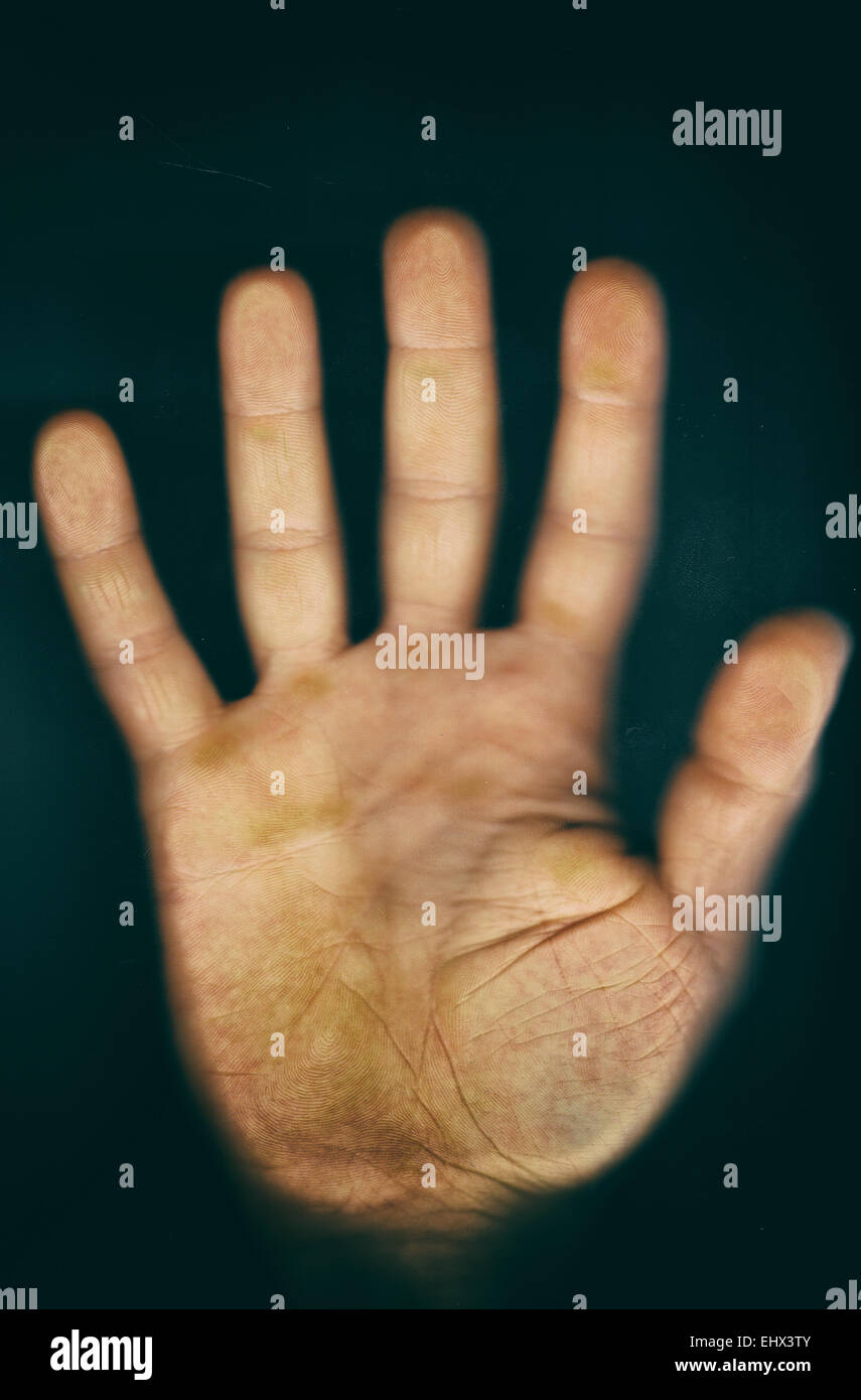 Hand print on glass hi-res stock photography and images - Alamy