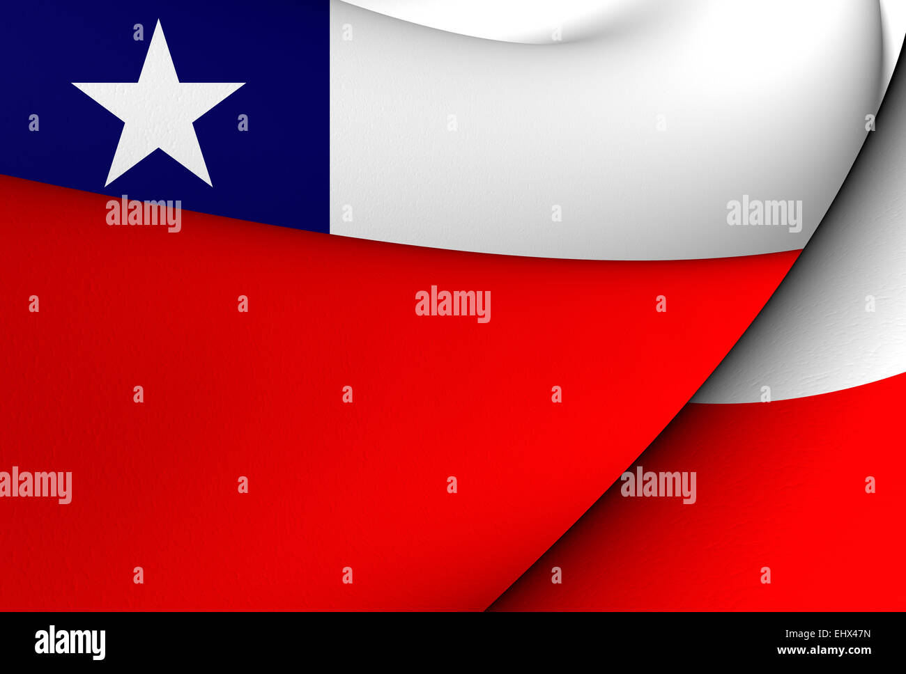 Flag of Chile. Close Up Stock Photo - Alamy
