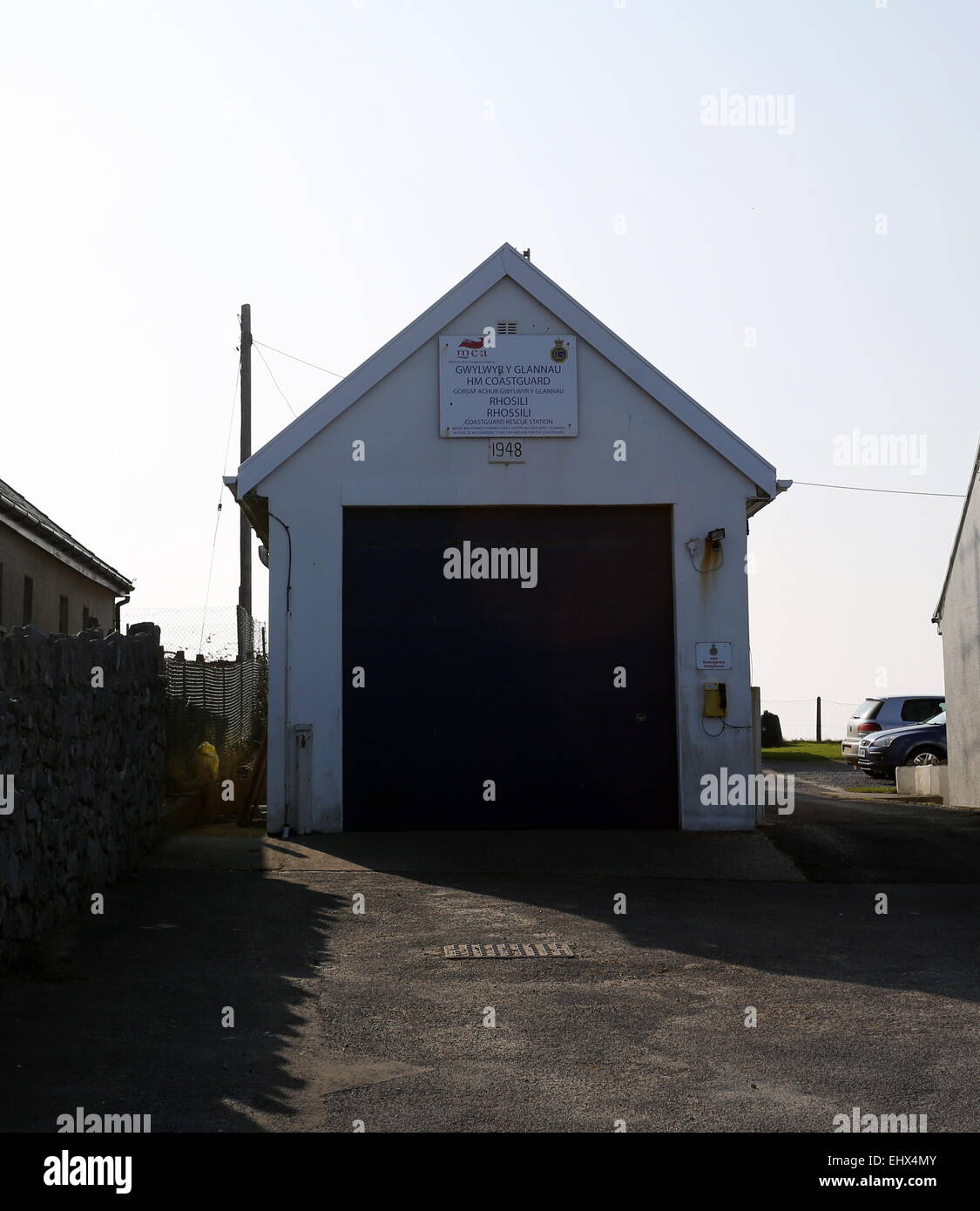 Rhossili, UK. 18th March, 2015. Pictured: The Coastguard life boat ...