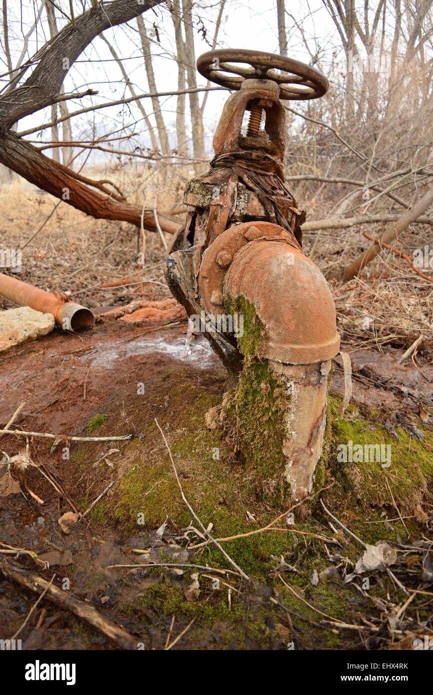 Rustic valve opener Stock Photo - Alamy