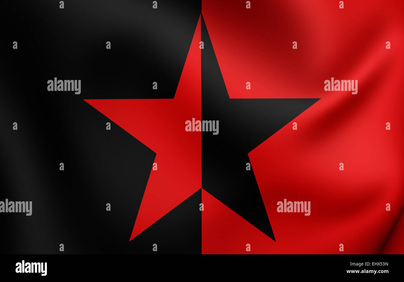 Flag of EZLN (vertically divided). Close Up Stock Photo - Alamy