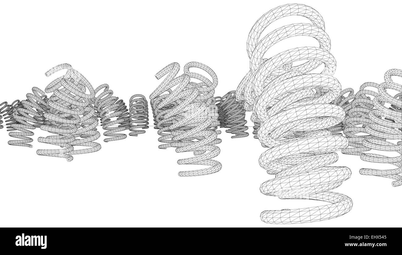 Many springs. Vector rendering of 3d Stock Photo - Alamy