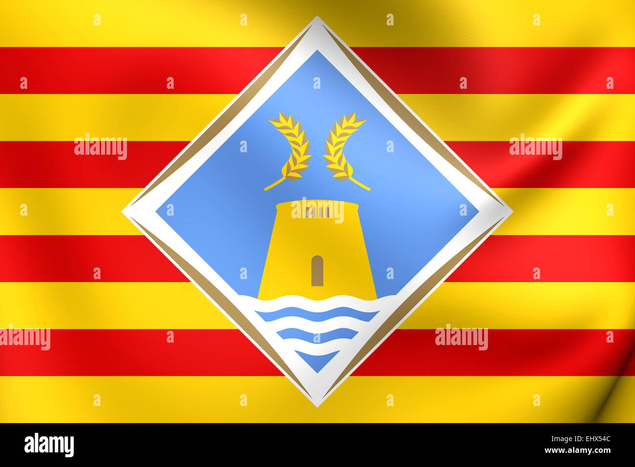 Flag of Formentera, Spain. Close Up Stock Photo - Alamy