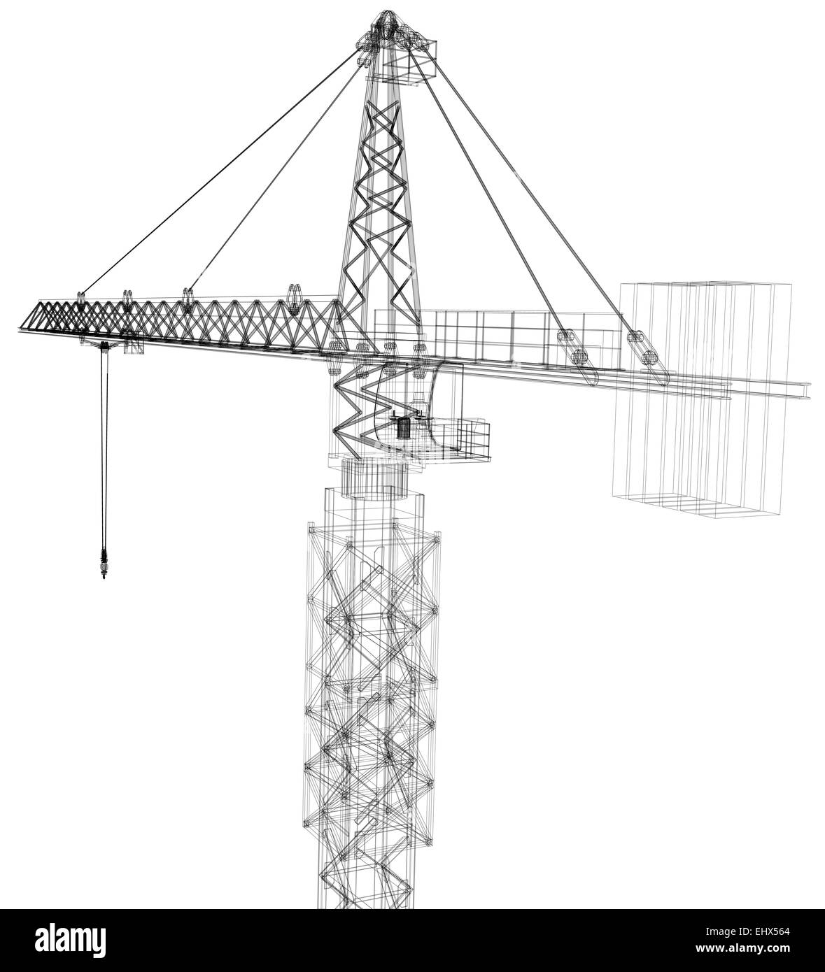 Tower construction crane. Vector rendering of 3d Stock Photo - Alamy