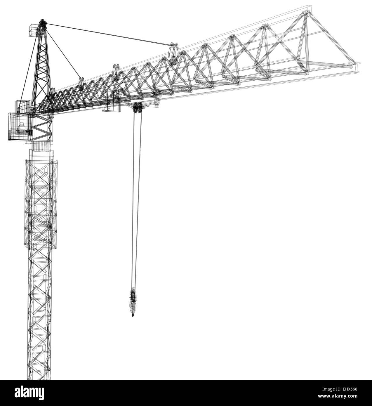 Tower construction crane. Vector rendering of 3d Stock Photo - Alamy