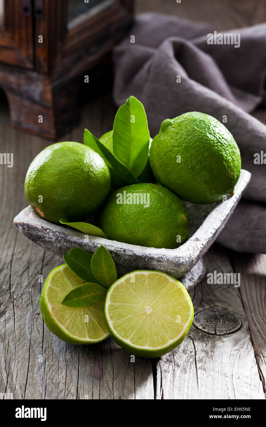 Bowl of limes Stock Photo - Alamy