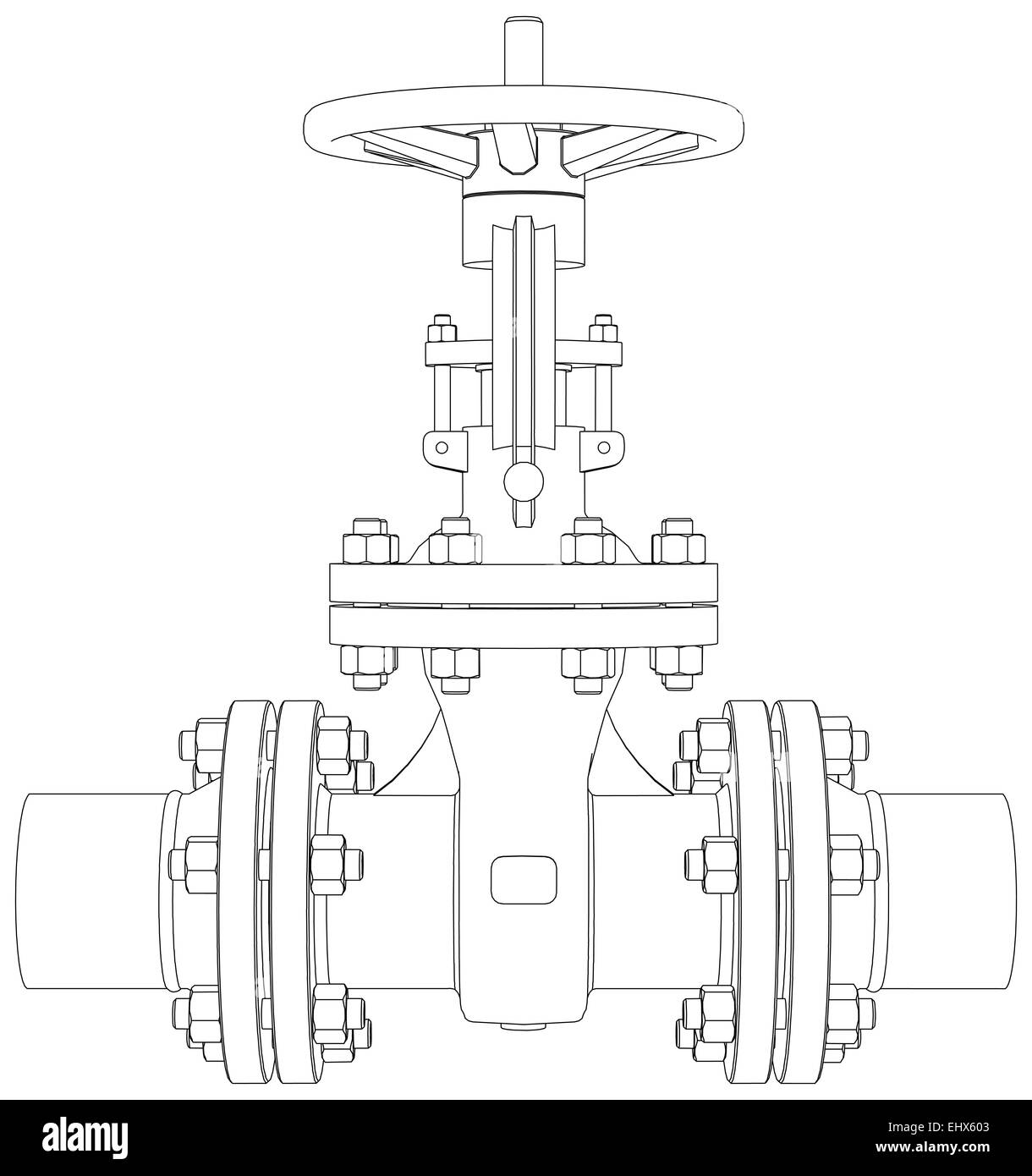 Industrial valve. Vector rendering of 3d Stock Photo - Alamy
