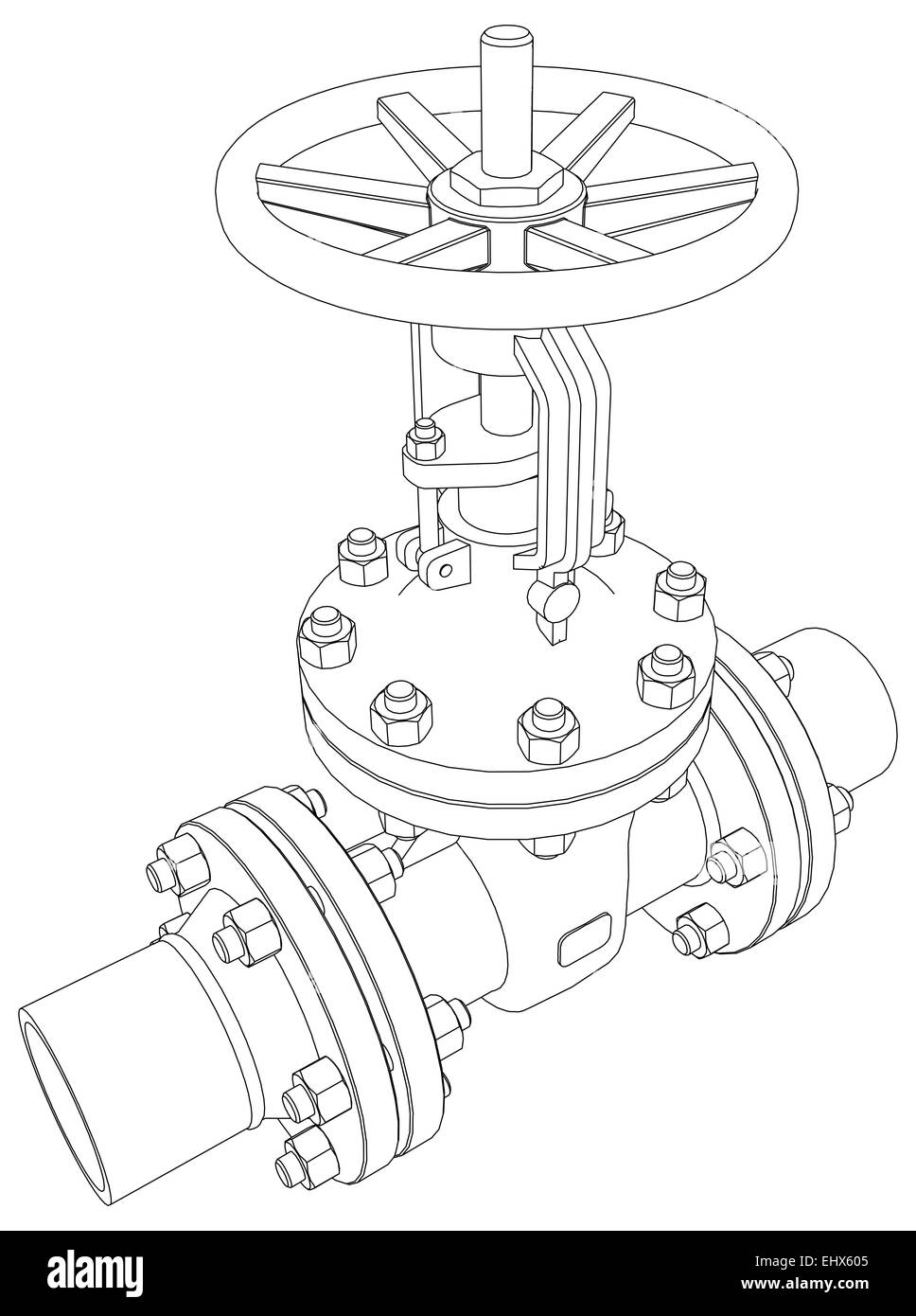 Industrial valve. Vector rendering of 3d Stock Photo - Alamy