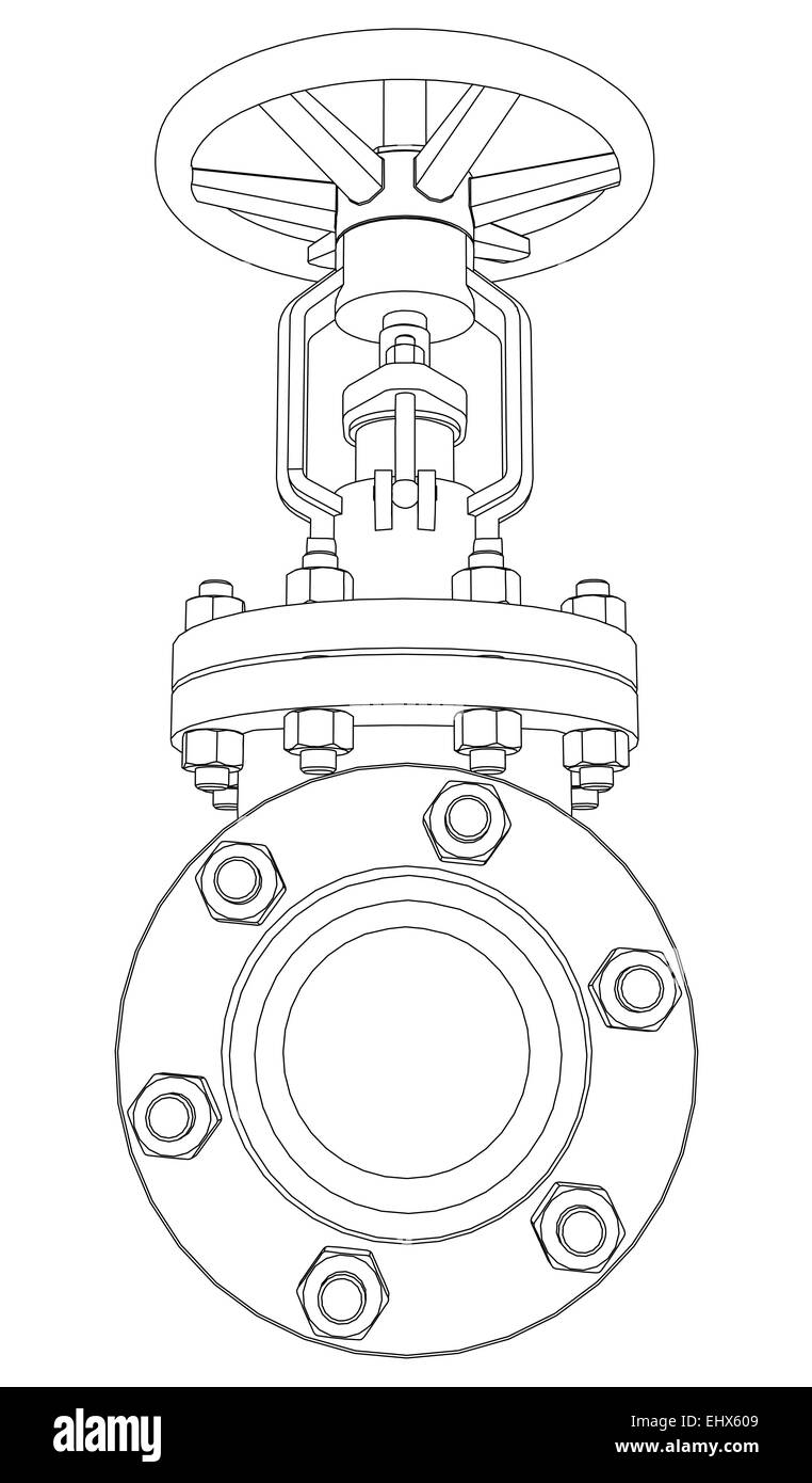 Industrial valve. Vector rendering of 3d Stock Photo - Alamy