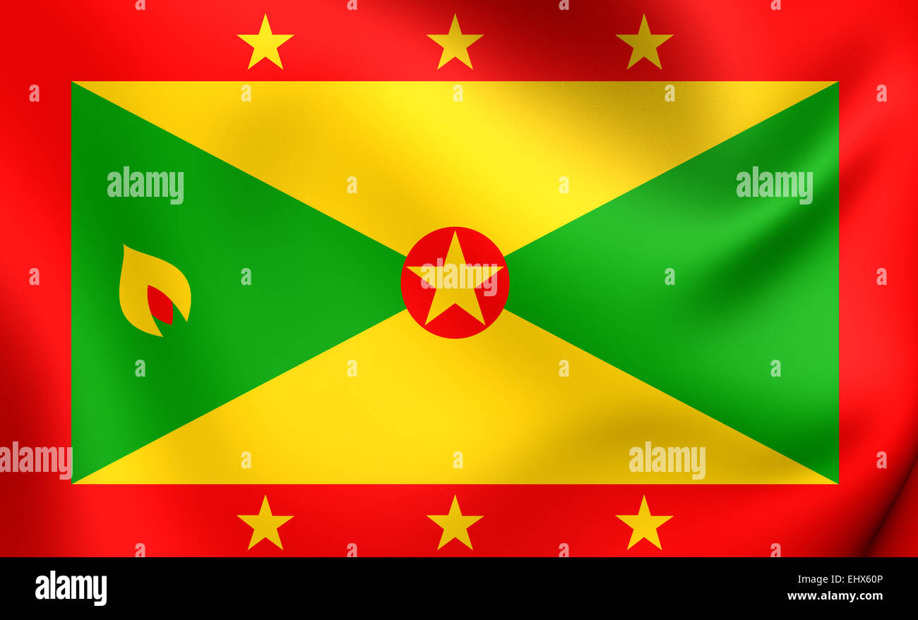 Flag of Grenada. Close Up Stock Photo - Alamy