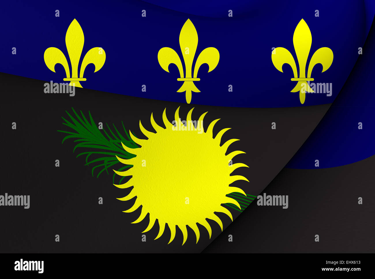 Flag of Guadeloupe. Close Up Stock Photo - Alamy