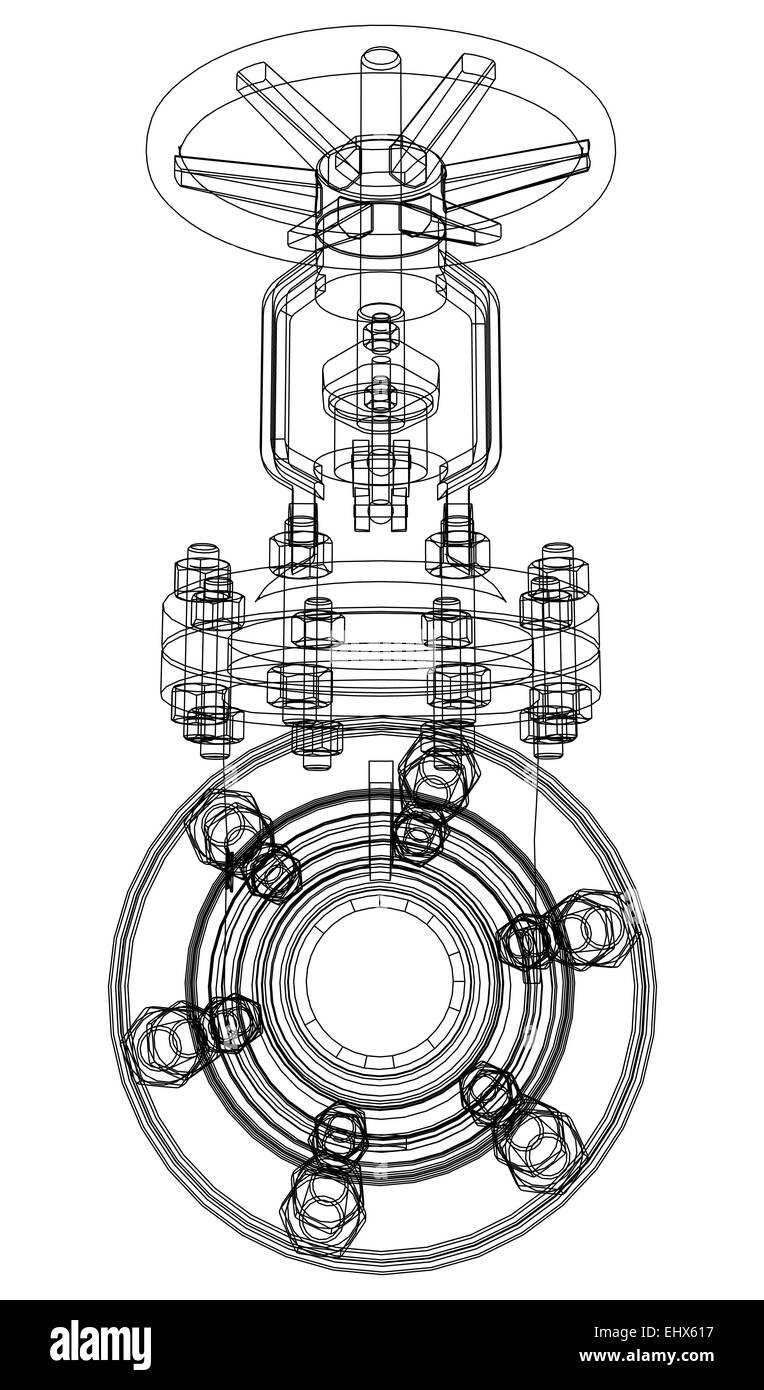 Industrial valve. Vector rendering of 3d Stock Photo - Alamy