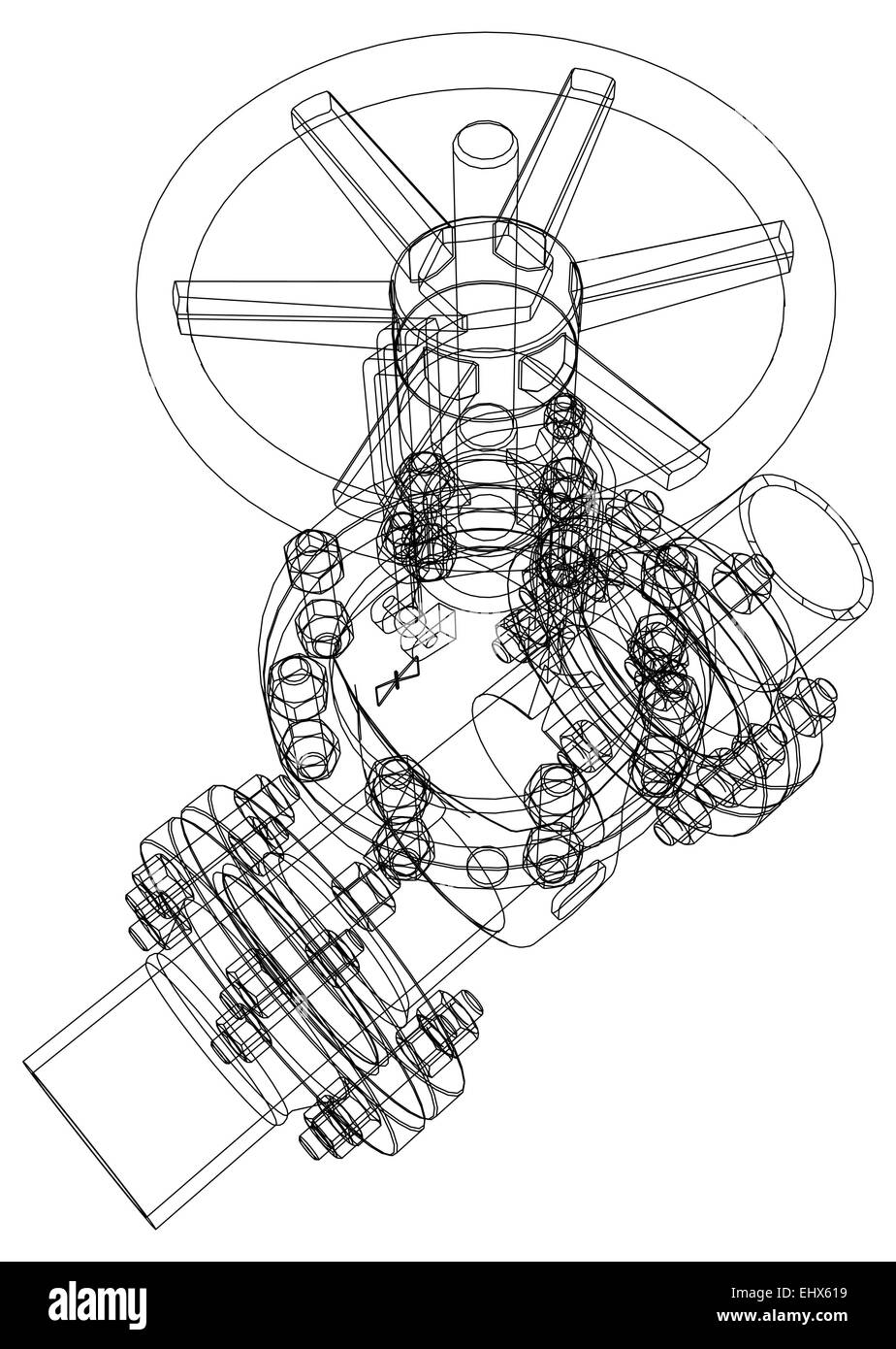 Industrial valve. Vector rendering of 3d Stock Photo - Alamy