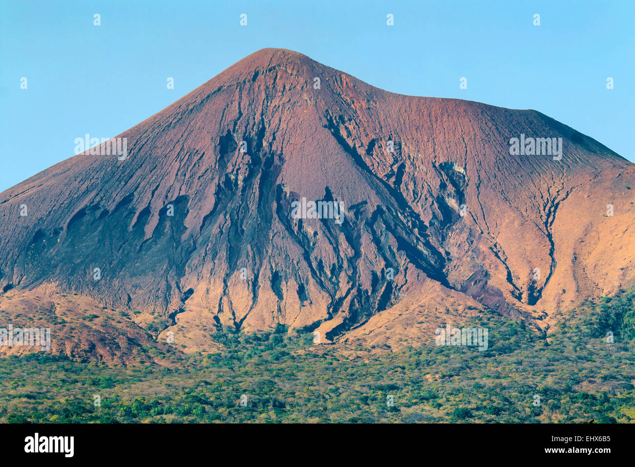 Eroded flank of active Volcan Telica, one of the country's most active ...