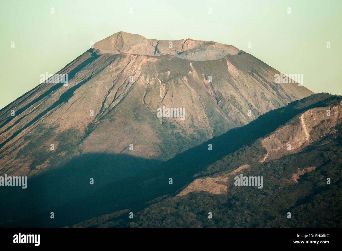 Summit of active Volcan San Cristobal (1745m) the country's highest ...