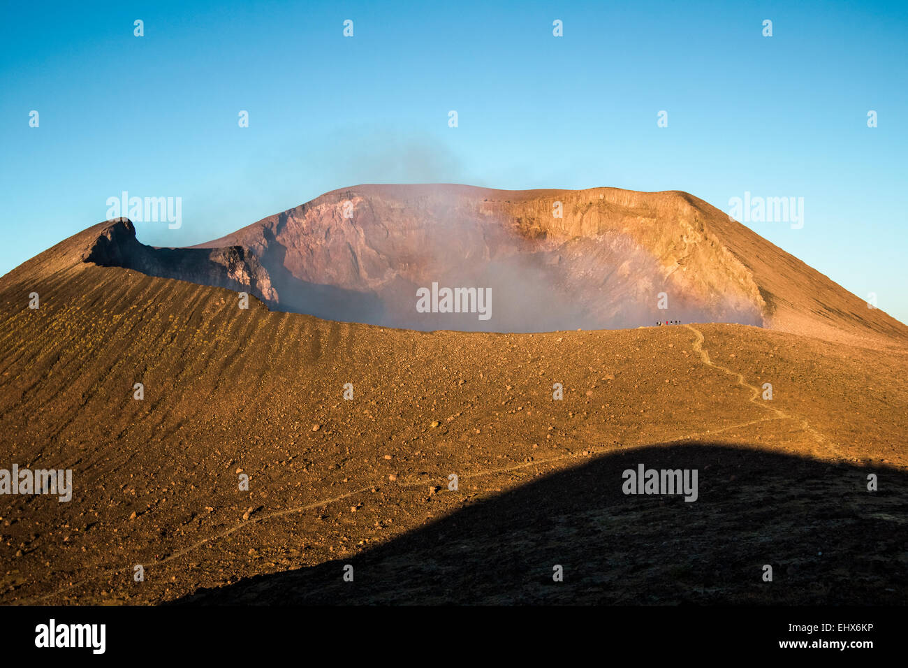 Smoking 700m wide crater of active Volcan Telica, one of the country's ...