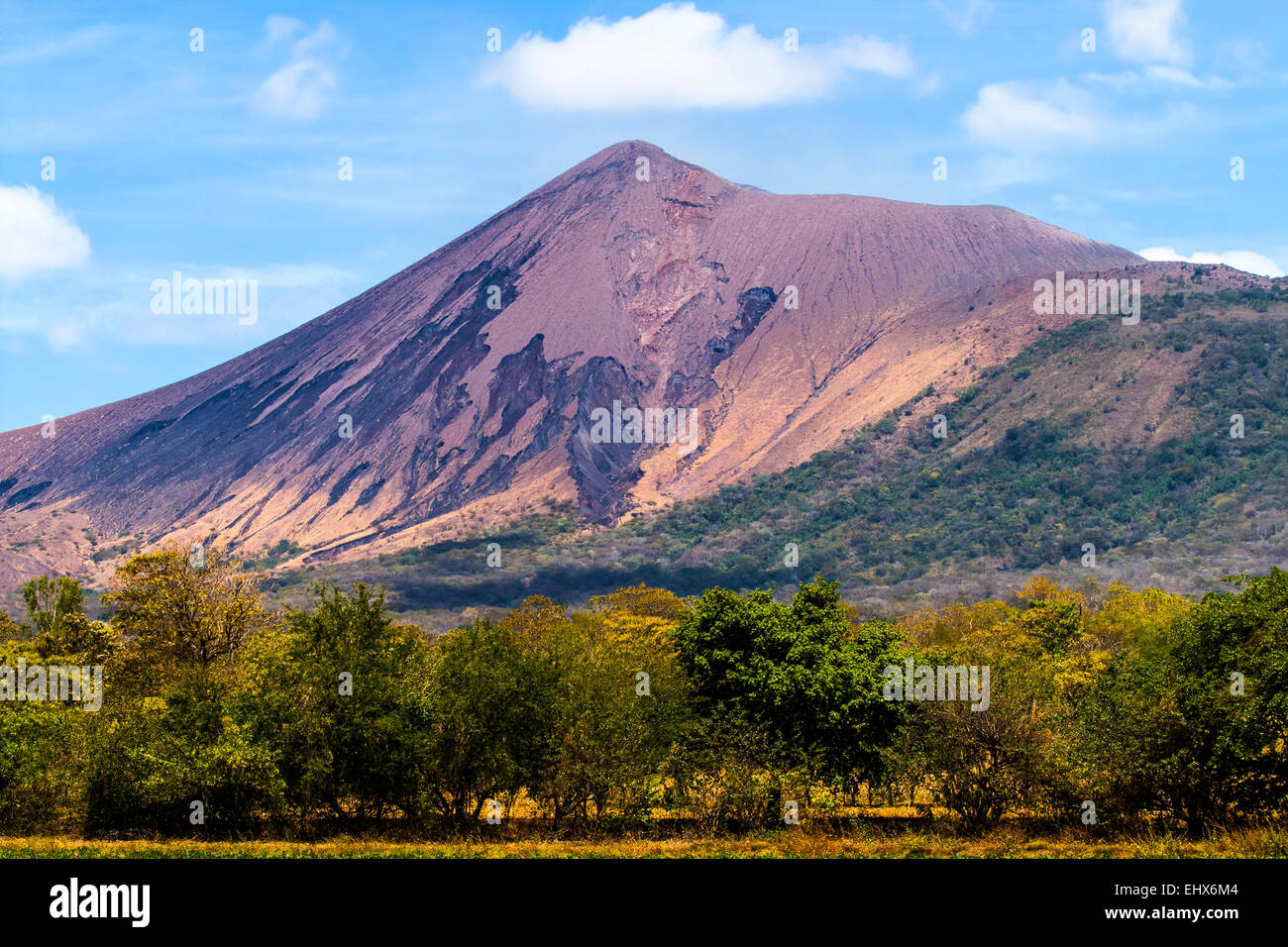 Eroded flank of active Volcan Telica, one of the country's most active volcanoes; Leon ...