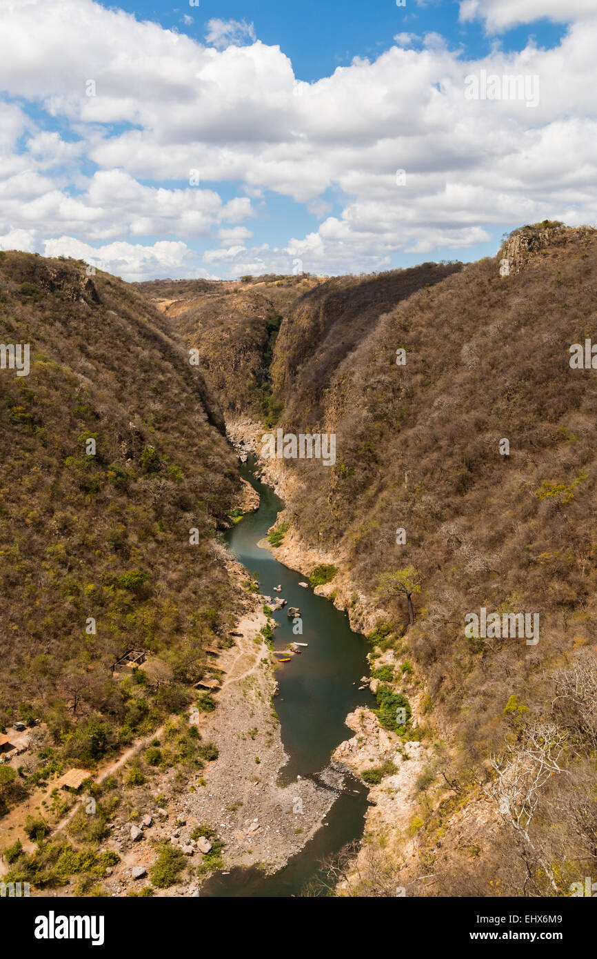 Boat navigable part of the Coco River before it narrows into the Somoto ...