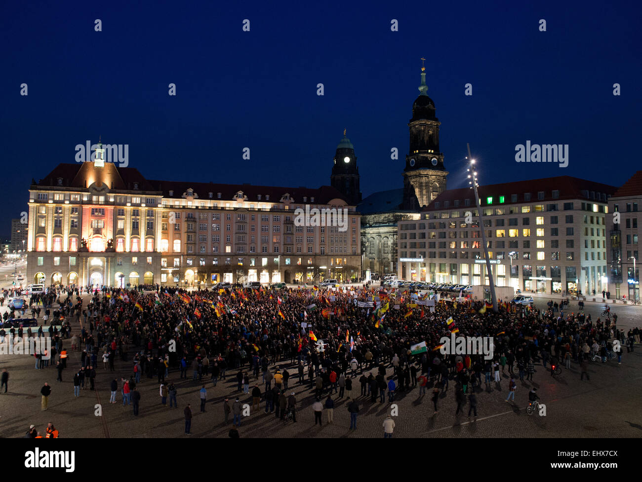 Dresden, Germany. 16th Mar, 2015. Particiapnts in the anti-Islamic ...