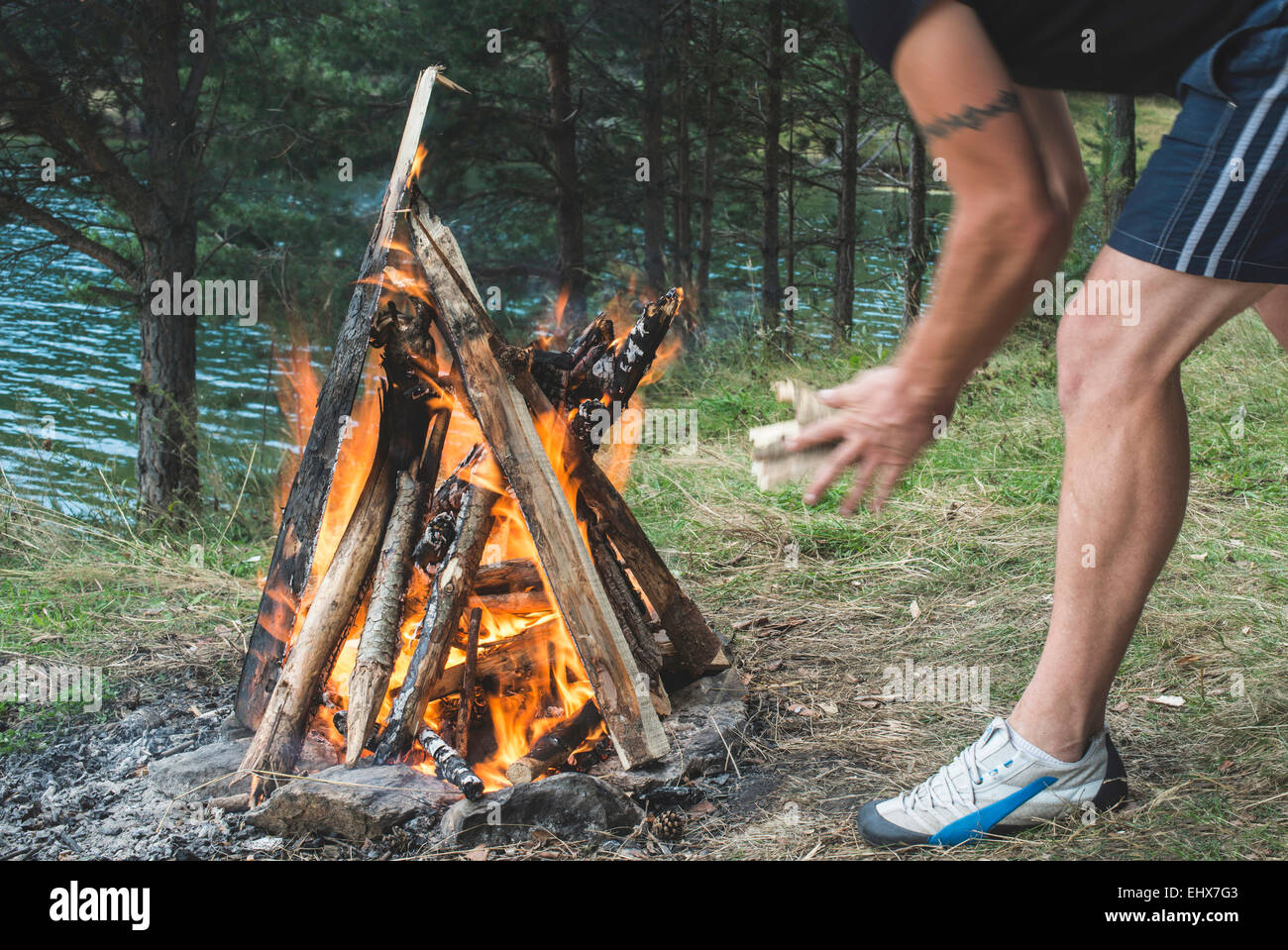 Human leg fire hi-res stock photography and images - Alamy