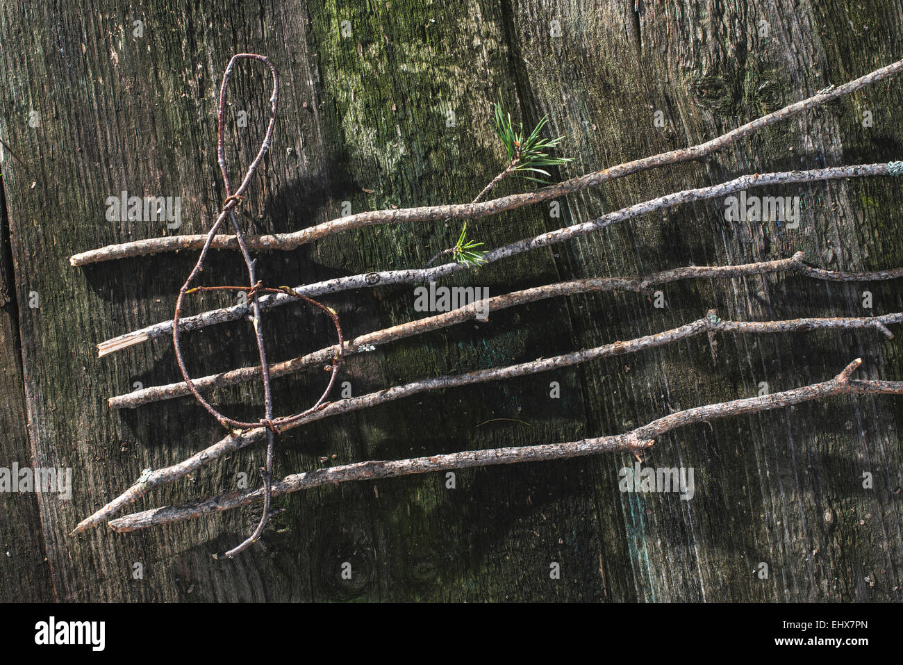 Wooden musical notes Stock Photo - Alamy