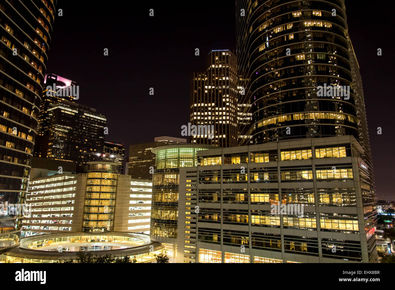 Oct 30, 2014 - Downtown Houston buildings at night Stock Photo - Alamy