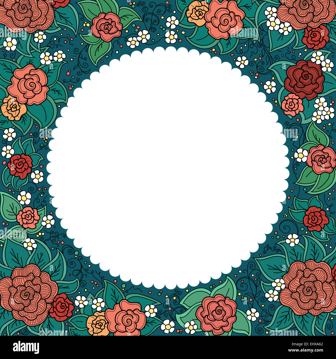 Round frame flowers hi-res stock photography and images - Alamy