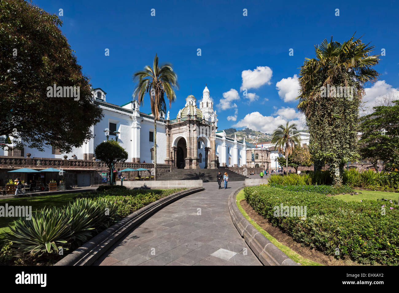 Ecuador, Quito, Independence Square and Metropolitan Cathedral Stock ...