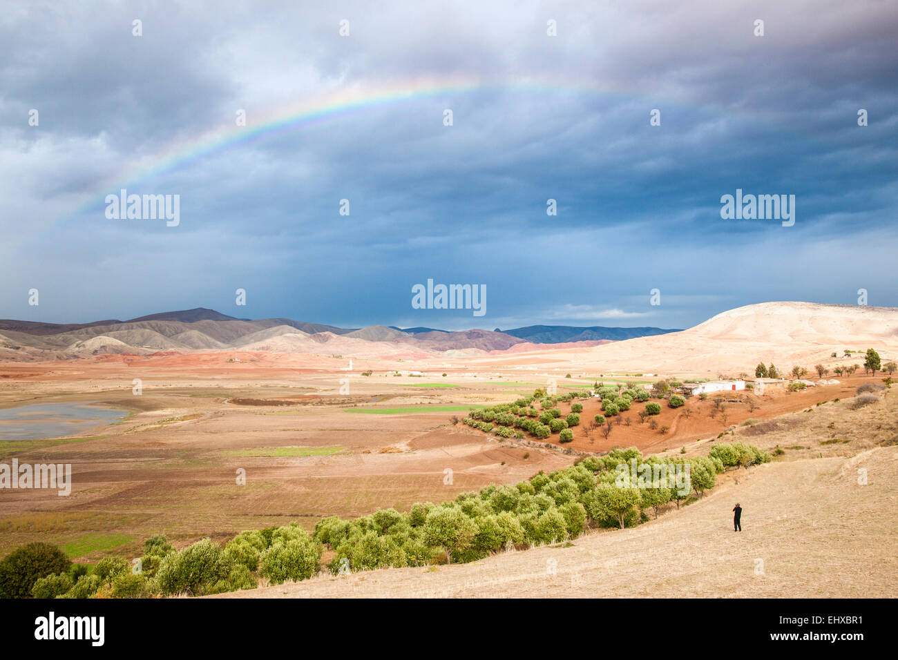 Typical rural landscape along the road from Chefchaouen to Fes, Morocco ...