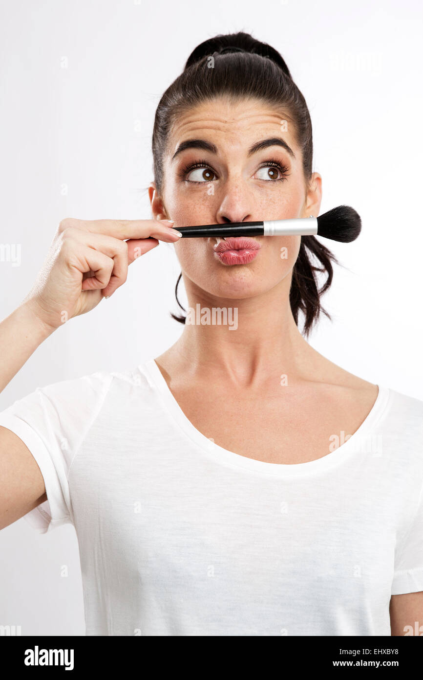 Portrait young woman pouting mouth hi-res stock photography and images ...