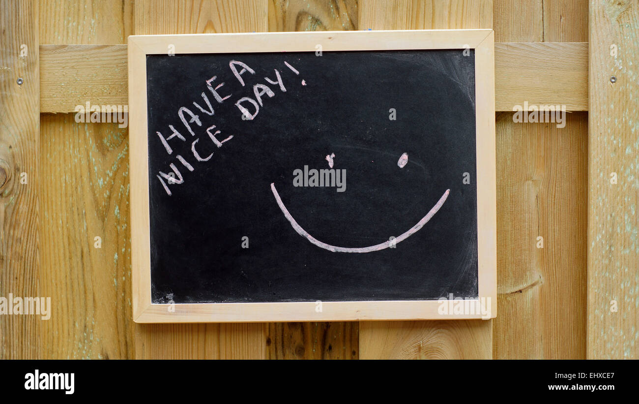 Have a nice day written with a smile Stock Photo - Alamy