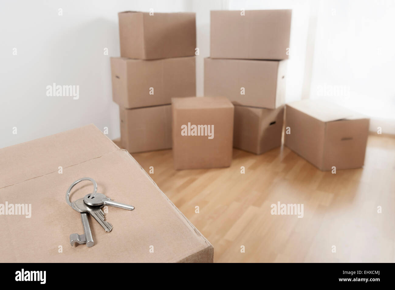 House Key on cardboard box in a room, Bavaria, Germany Stock Photo - Alamy