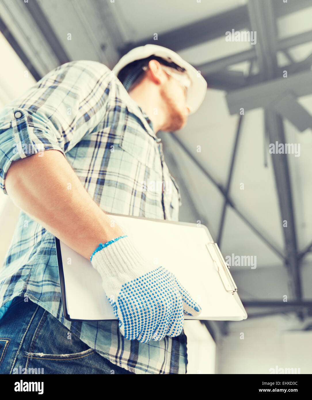 man with blueprint Stock Photo - Alamy