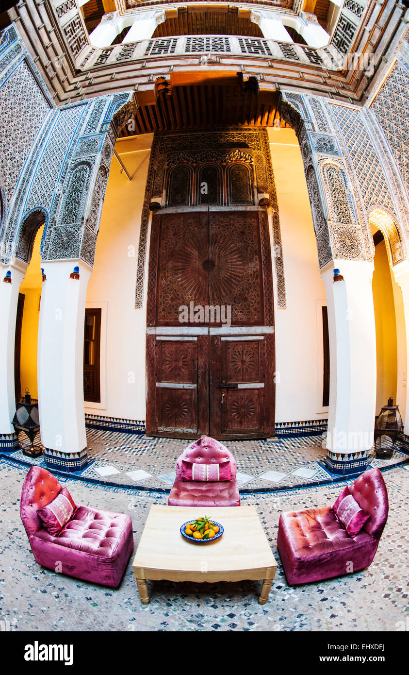 Courtyard traditional moroccan riad house hi-res stock photography and ...