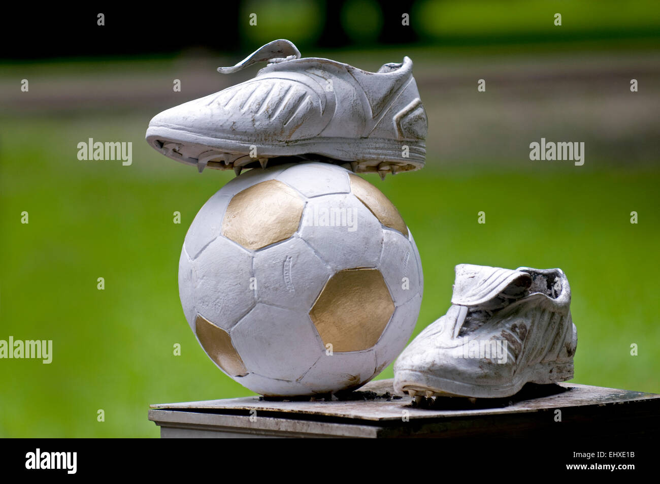 This interest monument of football is a part of iron-bound sculpture ...
