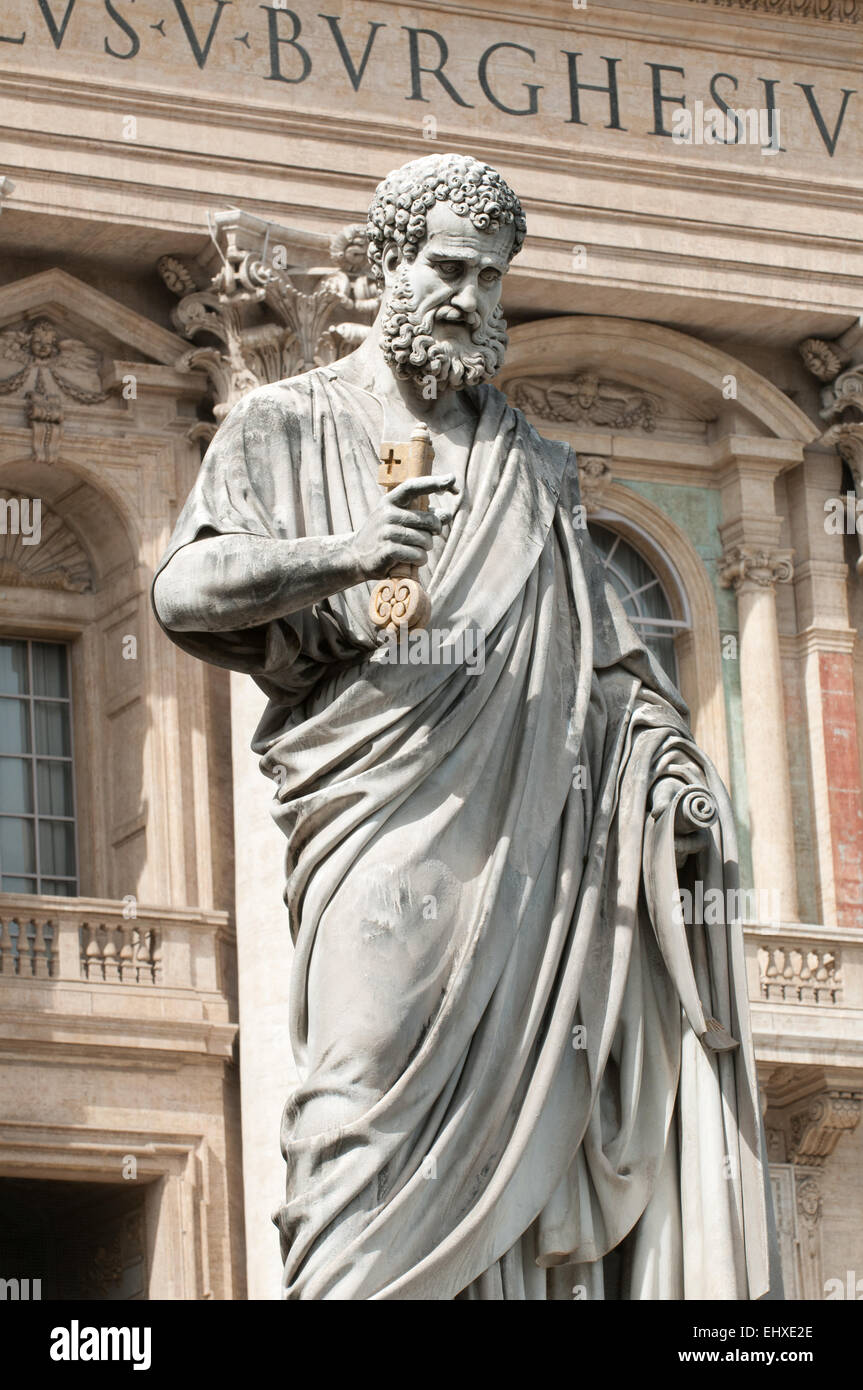 Saint Peter with Eden key in Vatican-city. Outdoor Stock Photo - Alamy