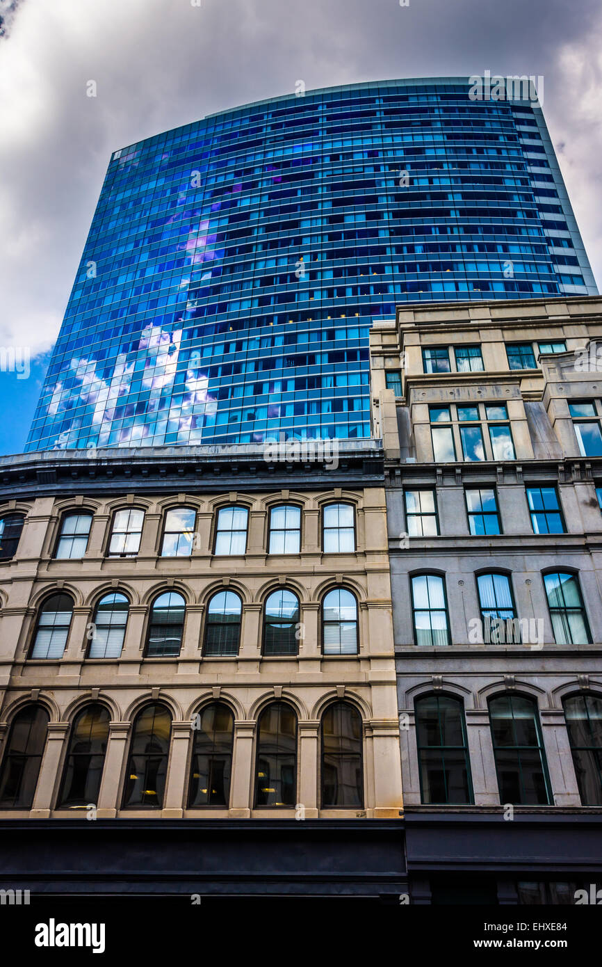 Modern buildings along Franklin Street in Boston, Massachusetts Stock ...