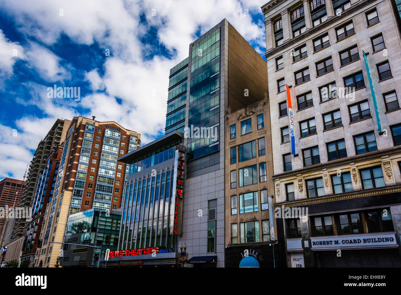 Modern buildings along a street in Boston, Massachusetts Stock Photo ...