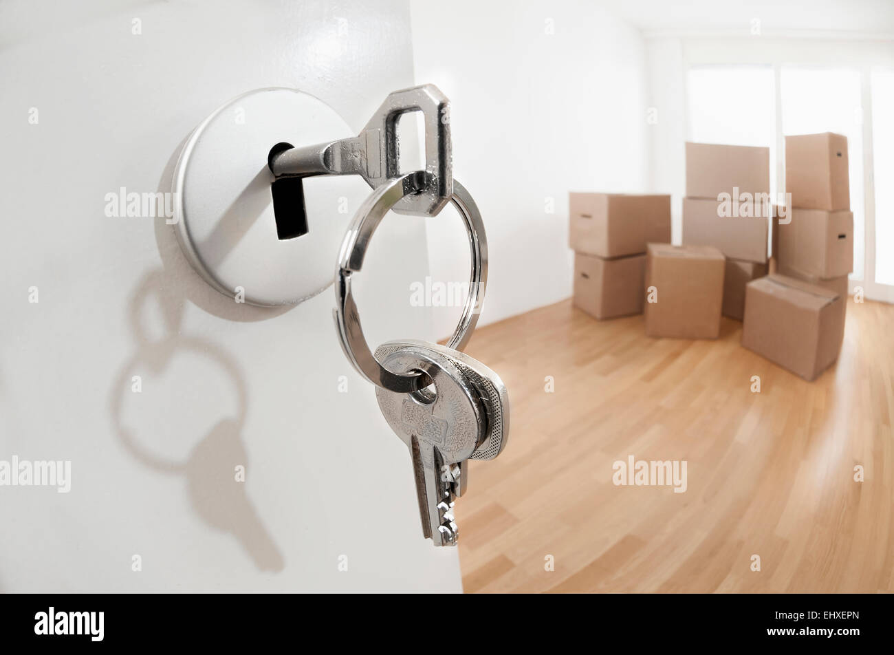 Close up of house keys in front door, Bavaria, Germany Stock Photo - Alamy