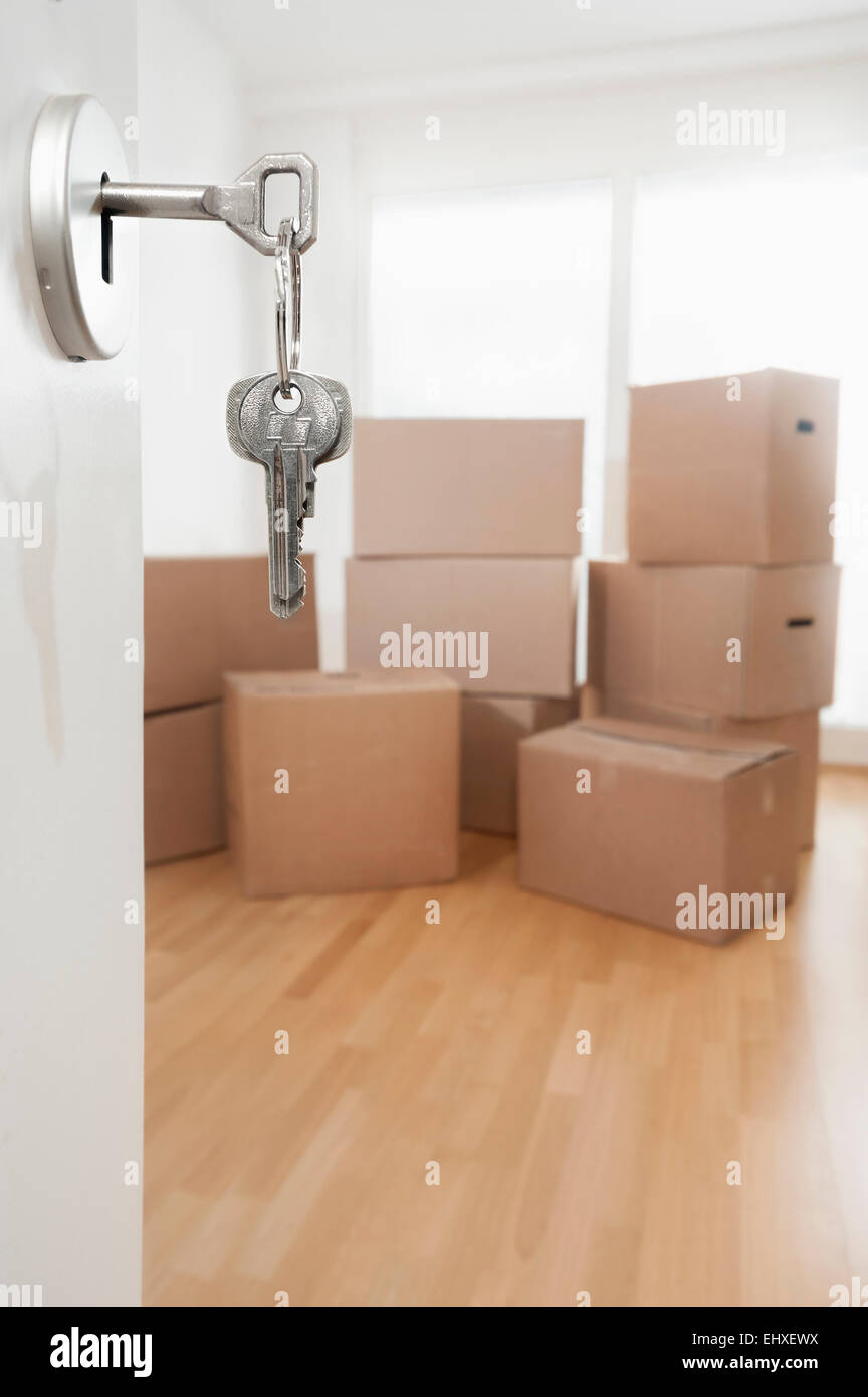 Close up of house keys in front door, Bavaria, Germany Stock Photo - Alamy