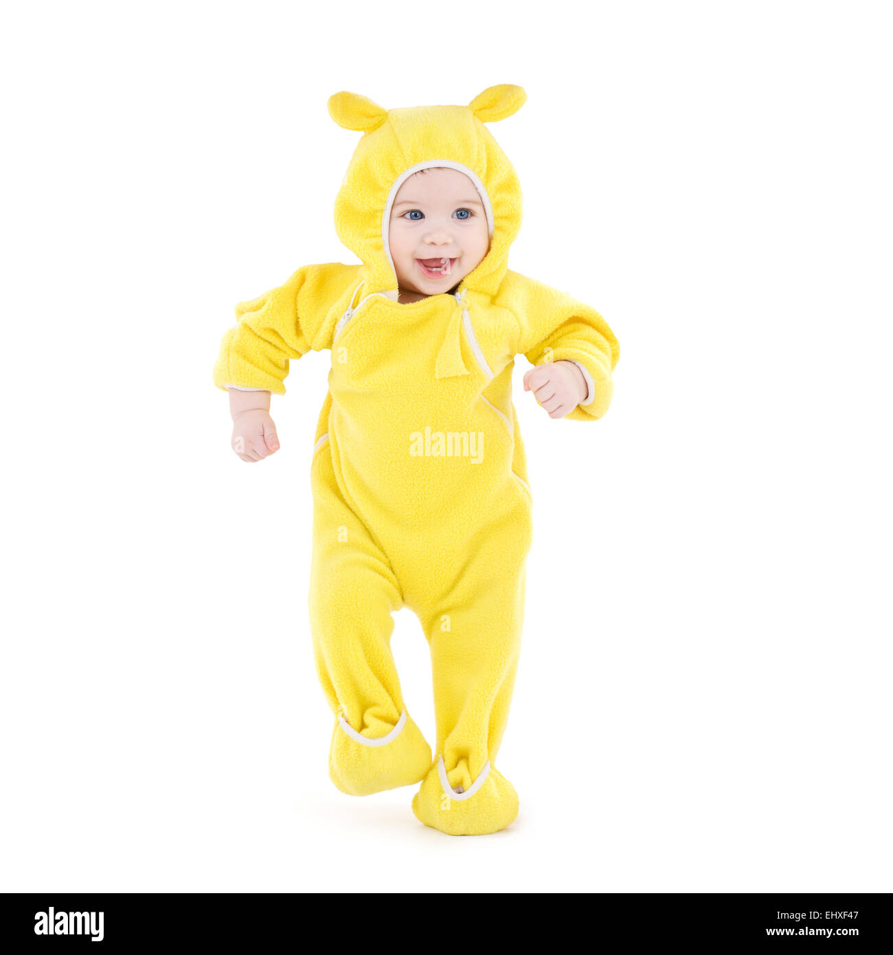little happy baby making his first steps Stock Photo - Alamy