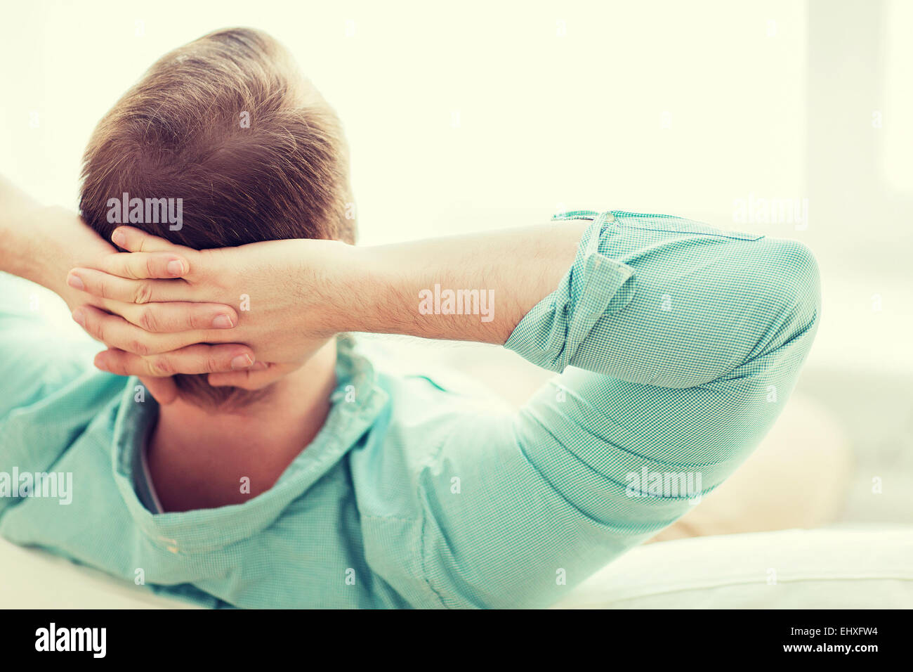 Enjoy back view at home hi-res stock photography and images - Alamy