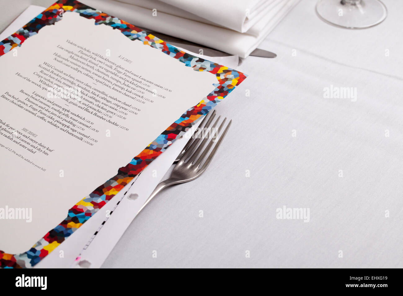 Menu on table hi-res stock photography and images - Alamy