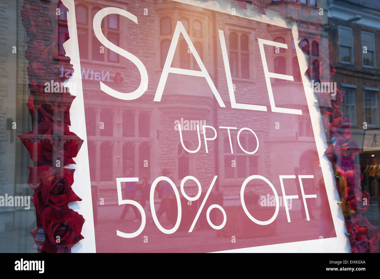 Business, Shops, Shopping, Sale signs in window display Stock Photo - Alamy