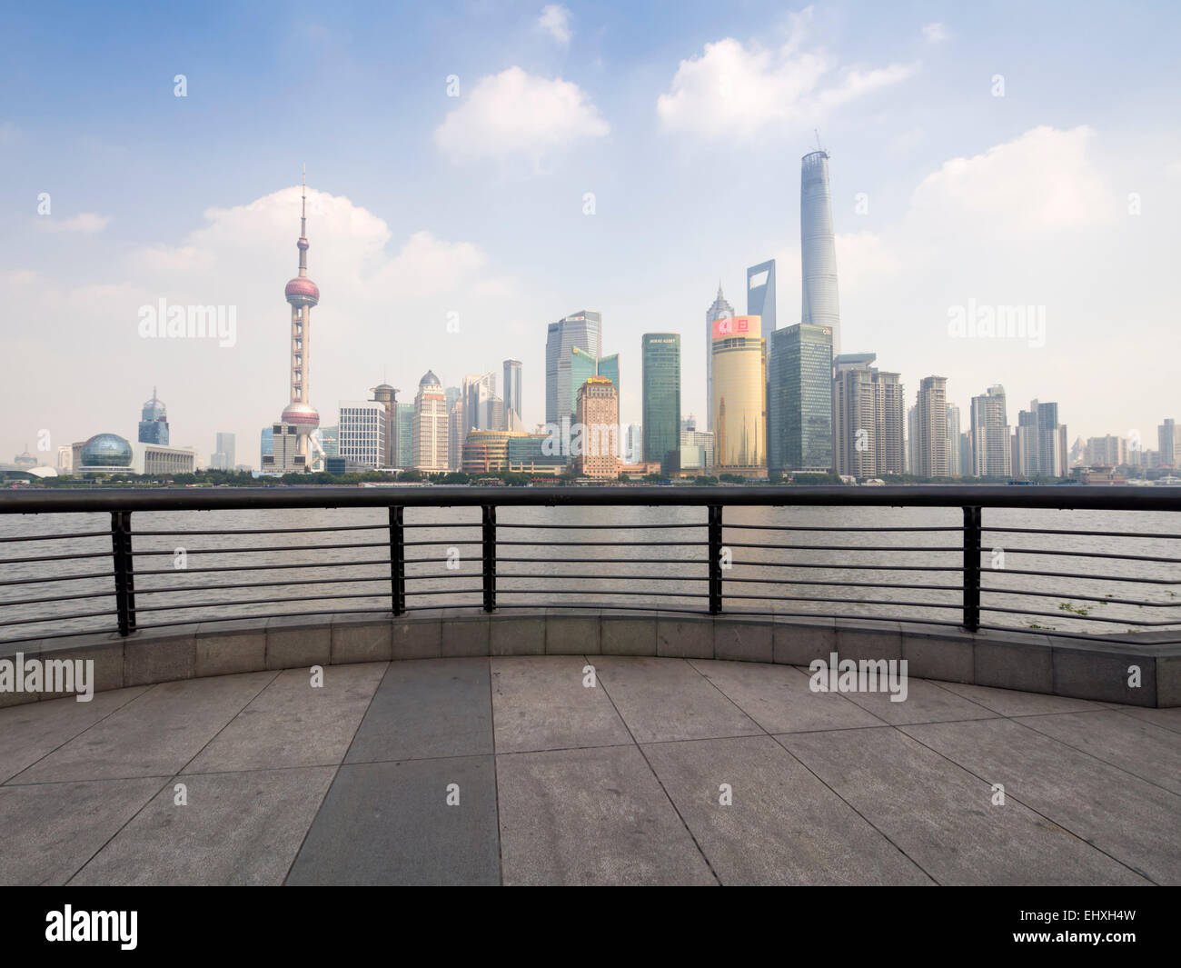 View of the Oriental Pearl Tower and skyscrapers of the Pudong ...