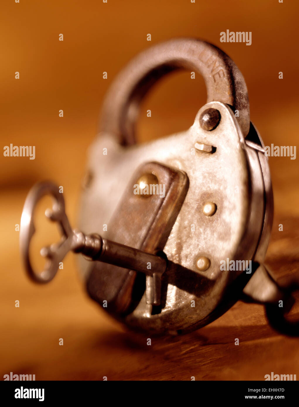 Key in lock Stock Photo - Alamy