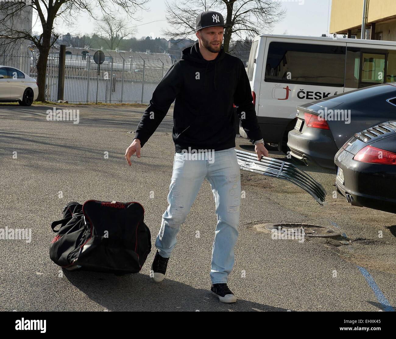 Czech hockey player Martin Ruzicka arrives to training camp for Czech ...